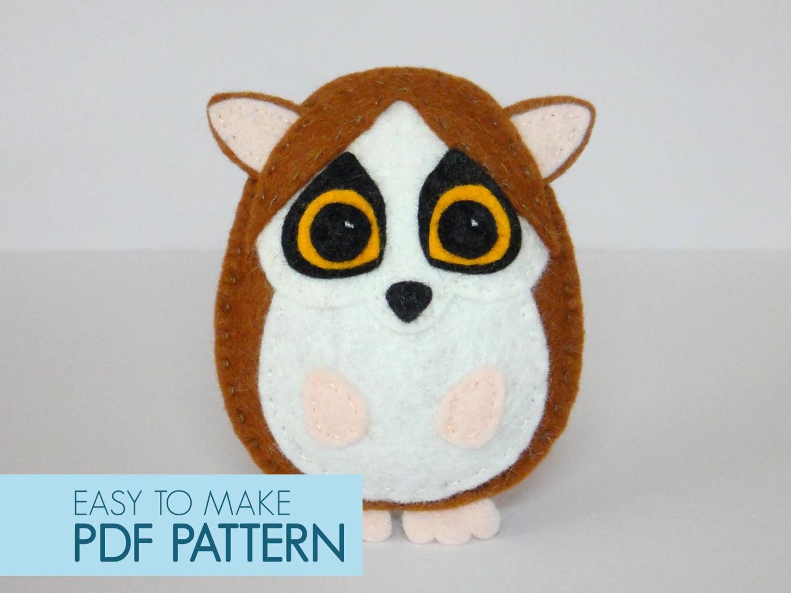 Felt Oliver the Lemur Sewing PDF Pattern, Stitching Tutorial, DIY ...