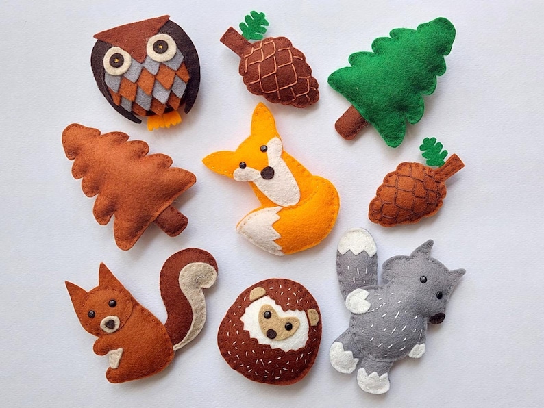 5 Felt Woodland Animals Sewing Pattern PDF, Includes Pine Tree & Pine ...