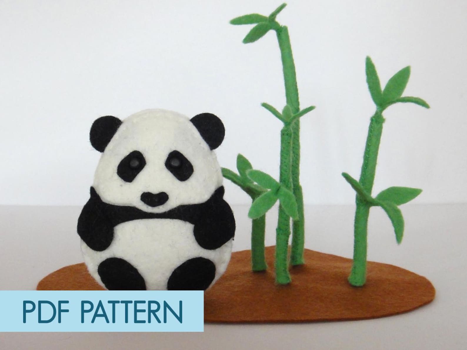 Felt Paco the Panda and Bamboo Sewing PDF Pattern, DIY Finger Puppet ...