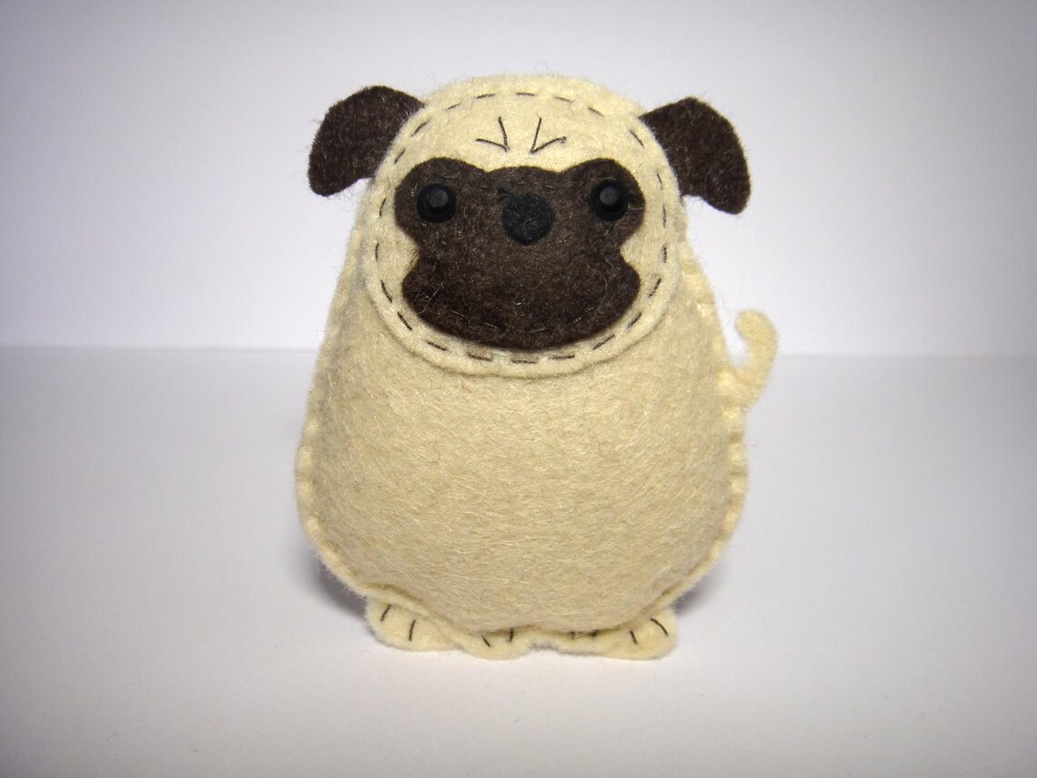 Felt Harold the Pug Sewing PDF Pattern, DIY Finger Puppet, Plush ...