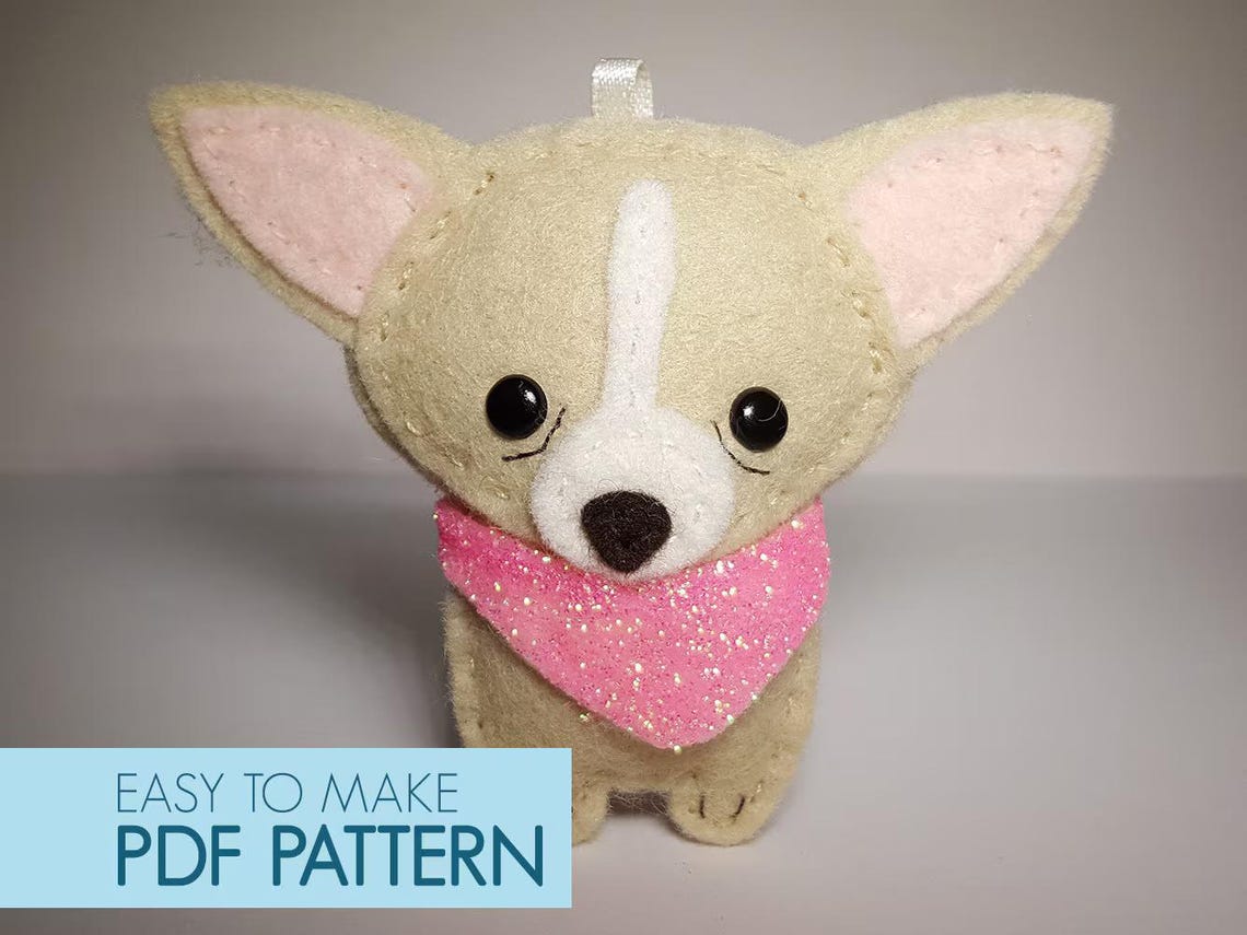 Felt Pepe' the Chihuahua Sewing PDF Pattern, Stitching Tutorial, DIY ...