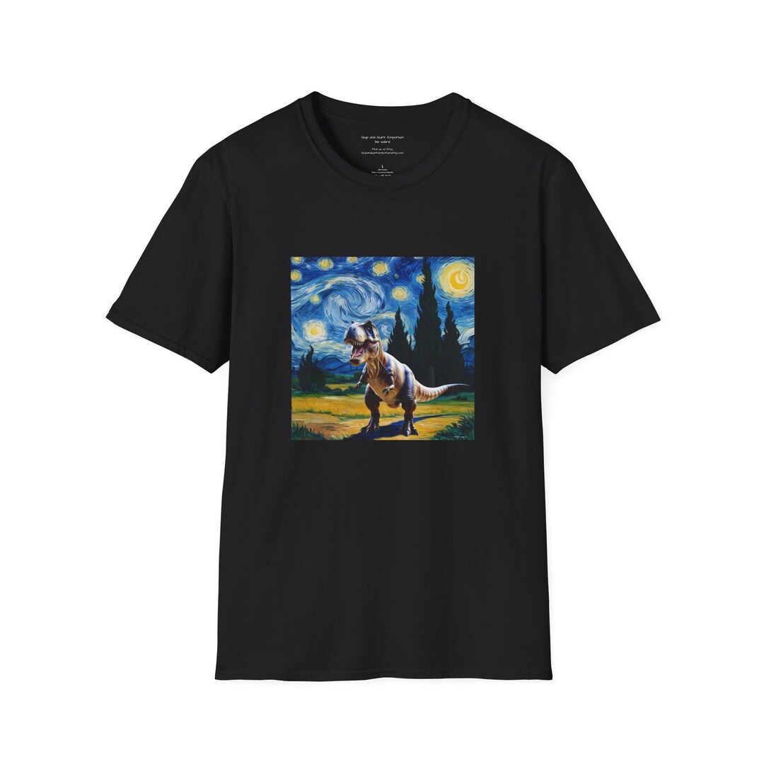 T-rex Starry Night T-shirt, Dinosaur Graphic Tee, Men Women Gift ...