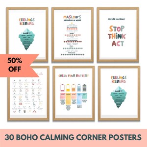 30 Calming Corner Posters: School Counselor Office Decor, Mental Health ...