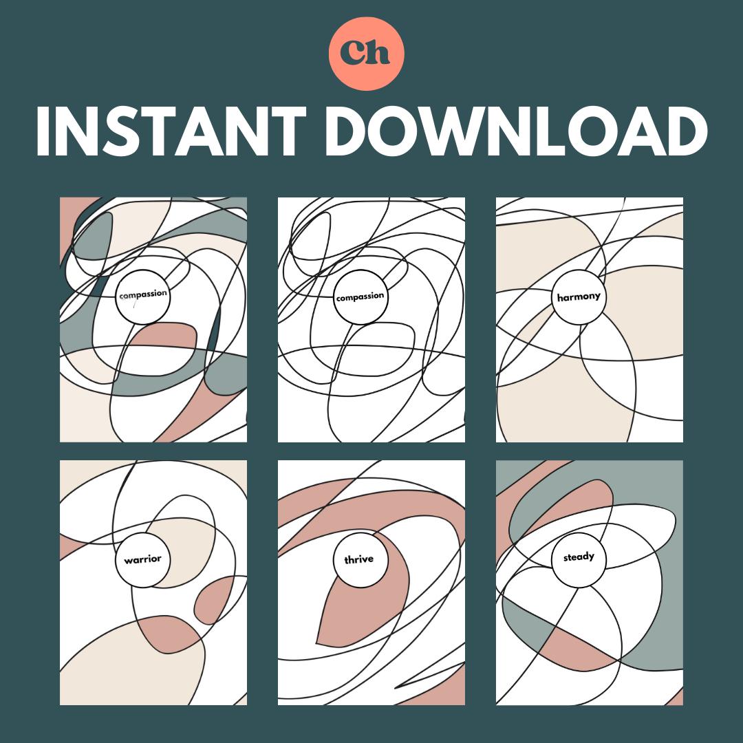Coloring Book, Calming Corner Poster Bundle | Coping Skills for Kids ...