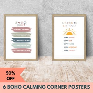 6 Calming Corner Posters, School Counseling, Counselor Office Decor ...