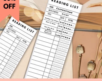 Printable Library Card Bookmark | Book Club Reading List - Etsy