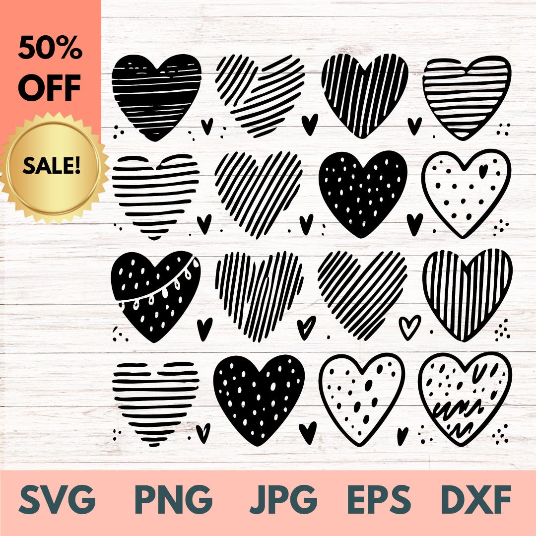 Heart Svg Bundle, Heart Svg, Hand Drawn Heart Svg, Open Heart Svg ...