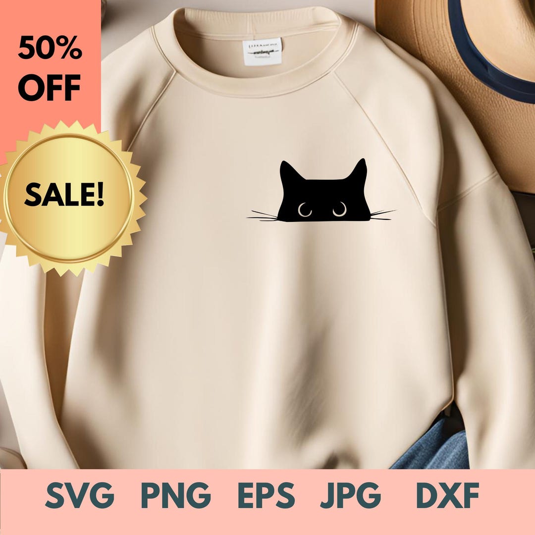 Black Cat T-shirt SVG Design: Cute Halloween Pet Lover Gift for Women ...