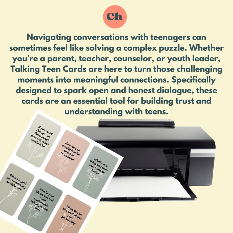 Therapy Question Cards for Teens, Counseling Flash Cards, Conversation ...