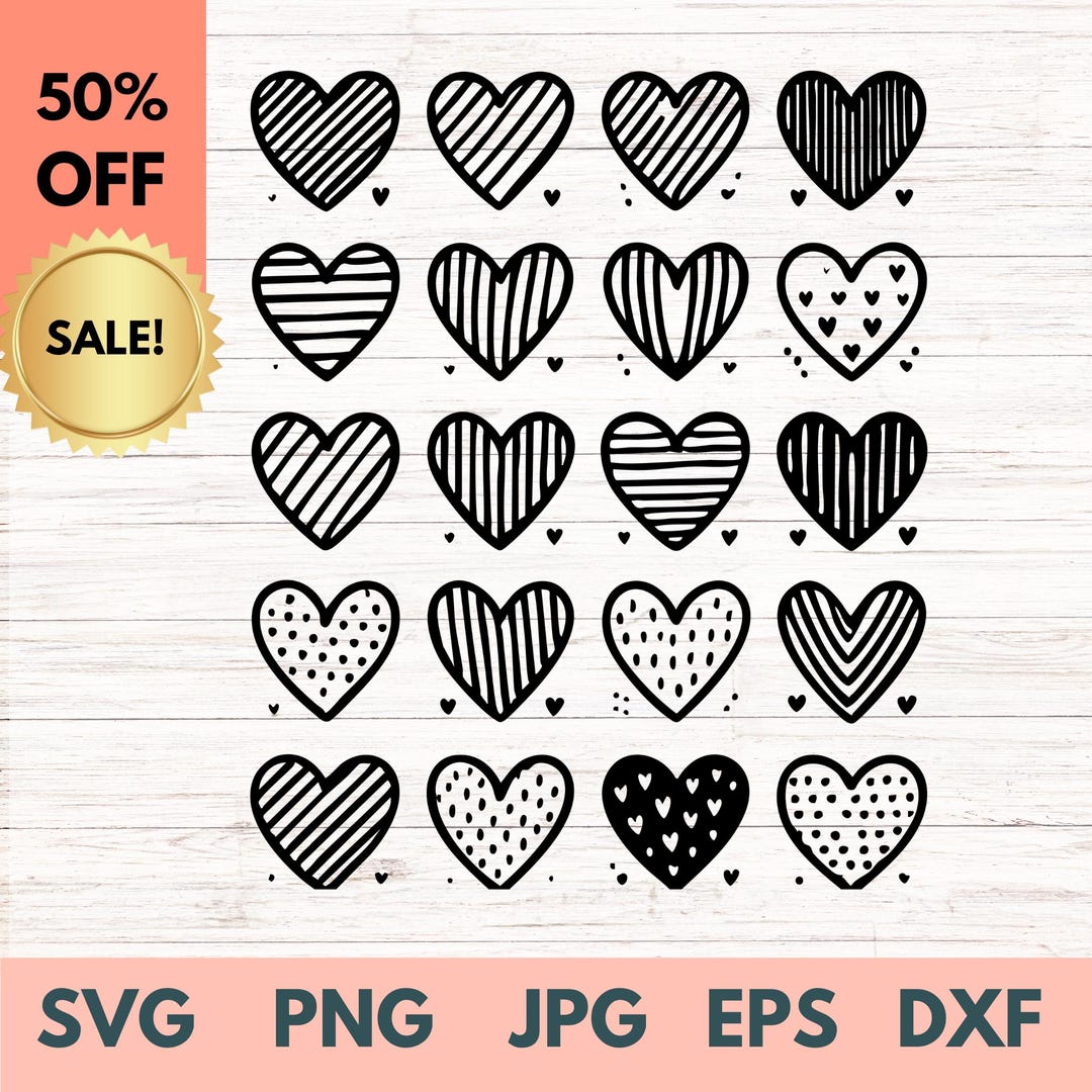Heart Svg Bundle, Heart Svg, Hand Drawn Heart Svg, Open Heart Svg ...