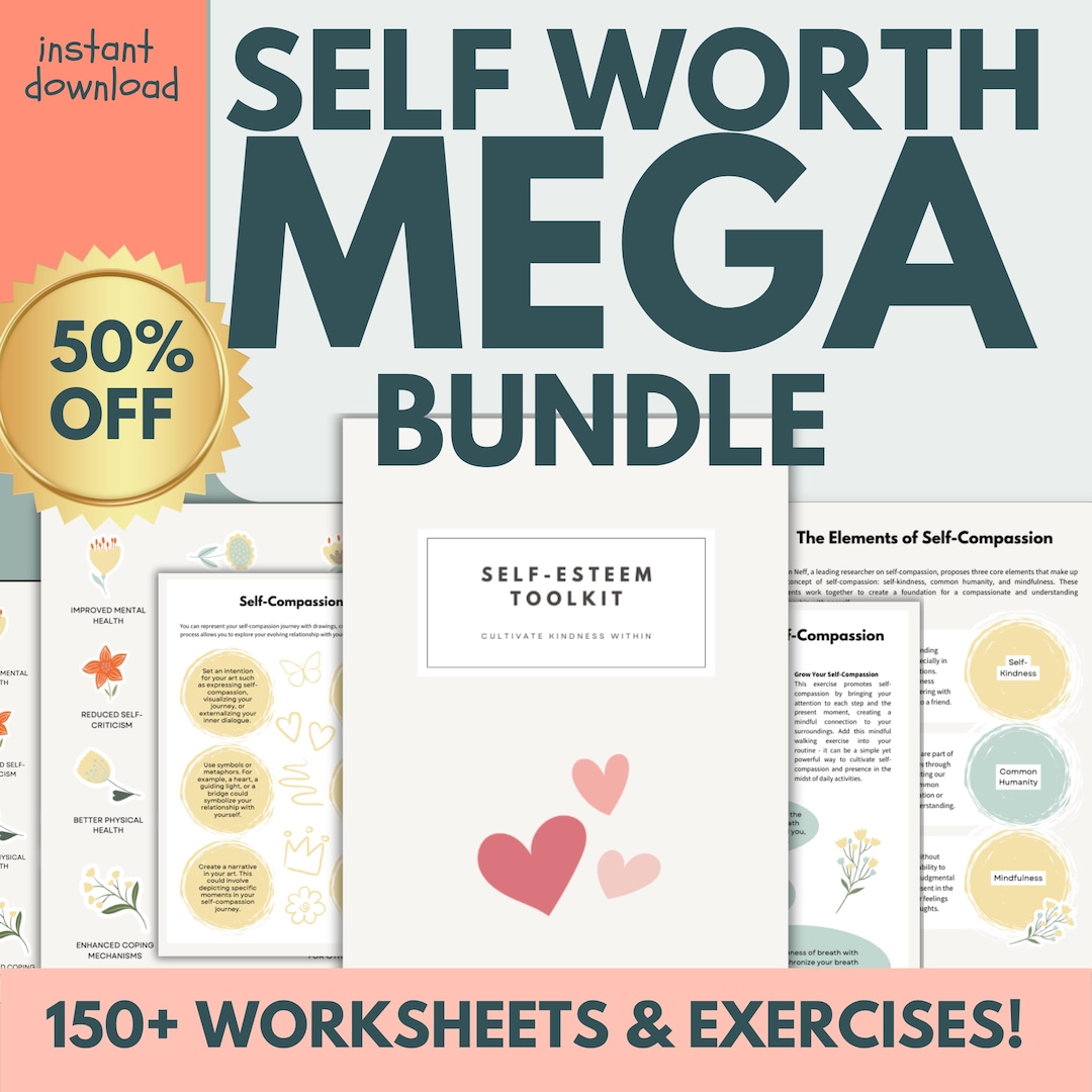 Self Worth Worksheet and Cards Bundle, Self Esteem, Confidence, Teen ...