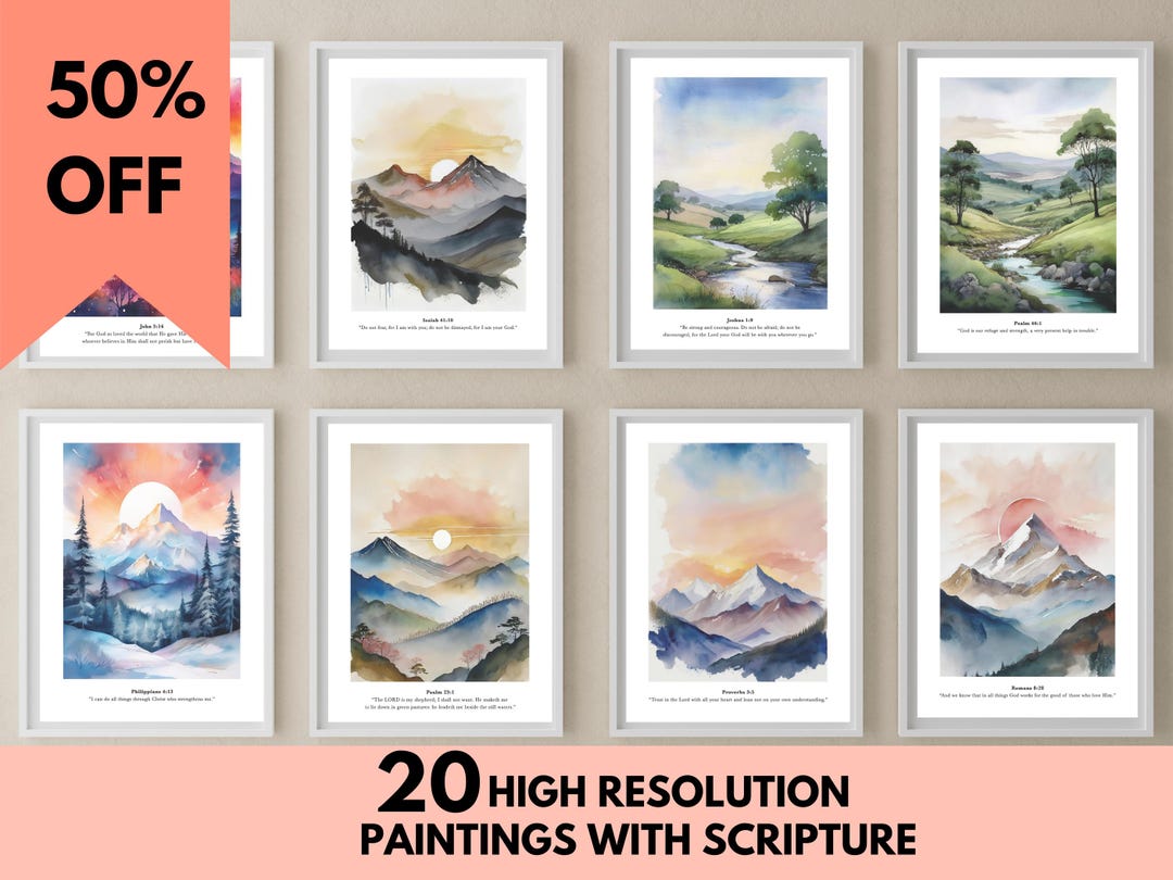 Christian Gallery | Set of 20 | Psalms 23 Scripture | Bible Verse Wall ...