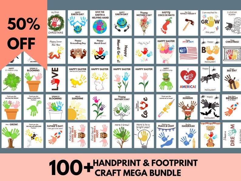 Handprint & Footprint Craft Mega-bundle - Year-round DIY Activities for ...
