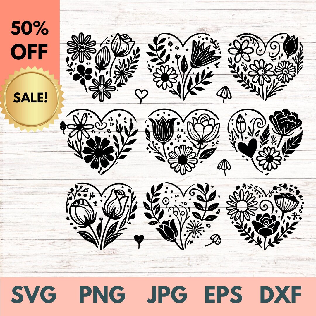 Paquete de svg de corazón, svg de corazón, svg de corazón dibujado a ...