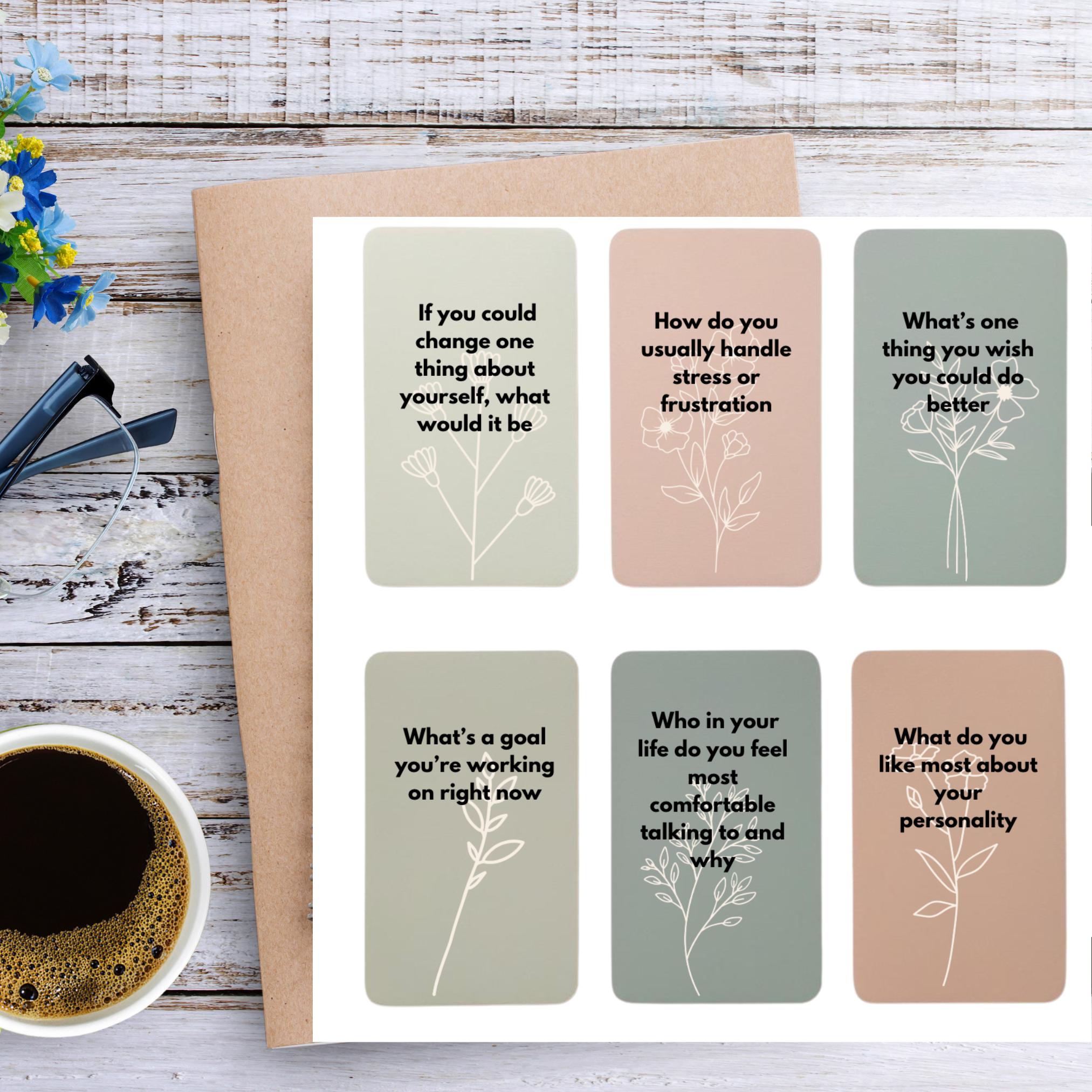 Therapy Question Cards for Teens, Counseling Flash Cards, Conversation ...