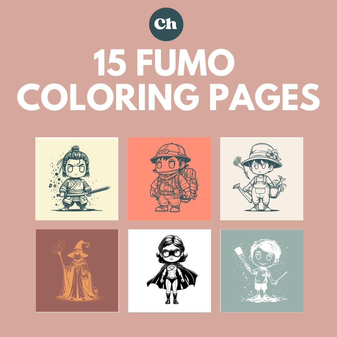 Touhou Project Fumo Characters Kawaii Coloring Sheets for Kids and ...