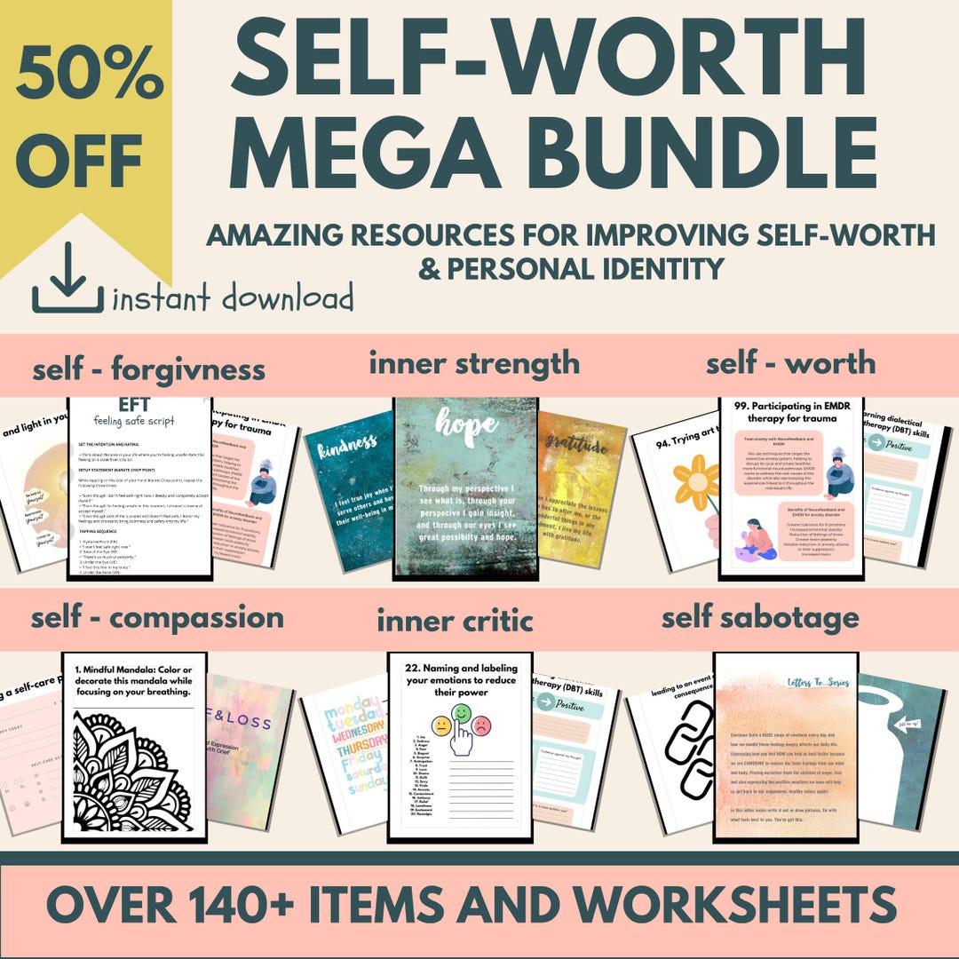 Self Esteem Worksheets | Confidence Building Workbook | Counseling ...
