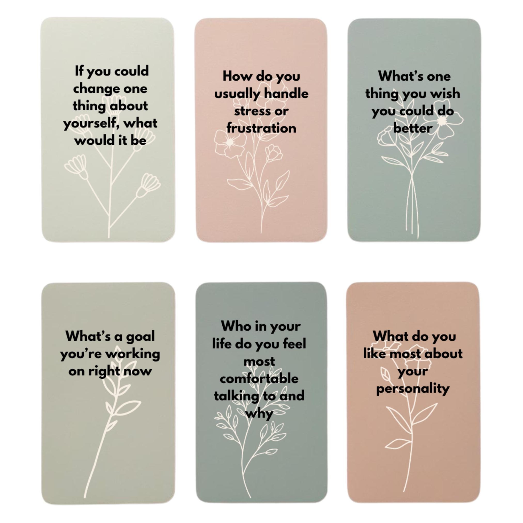 Therapy Question Cards for Teens, Counseling Flash Cards, Conversation ...