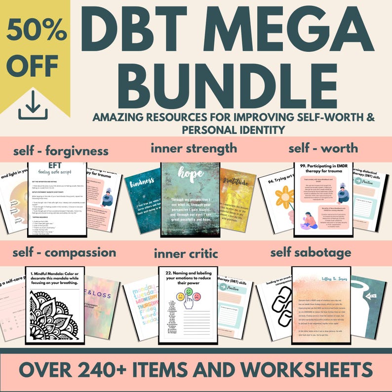 DBT MEGA BUNDLE, Dbt Skills, Dbt Workbook, Therapy Worksheet ...