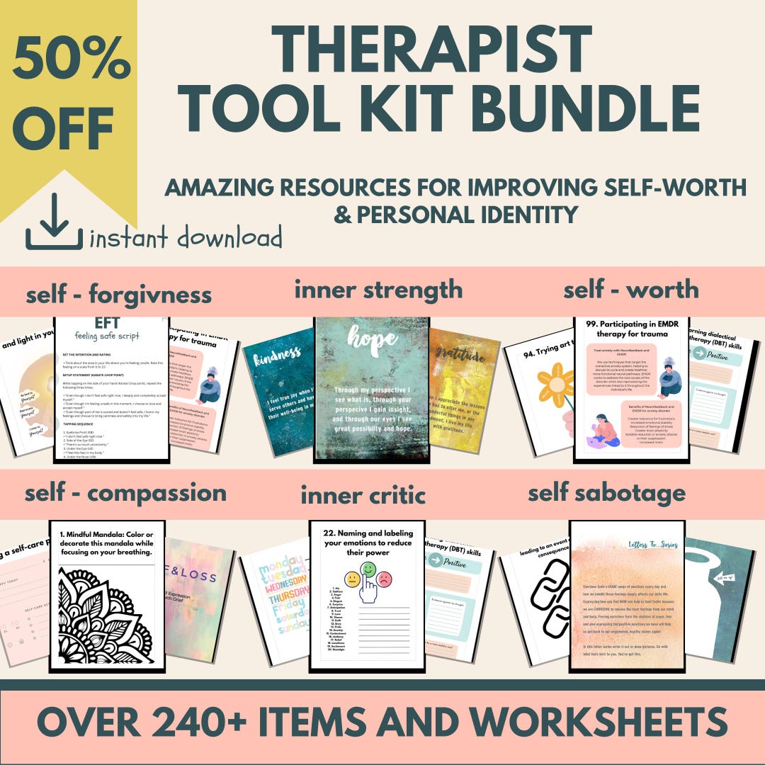 Trauma Therapy Worksheets Bundle,psychology Resources, EFT, EMDR Bundle ...