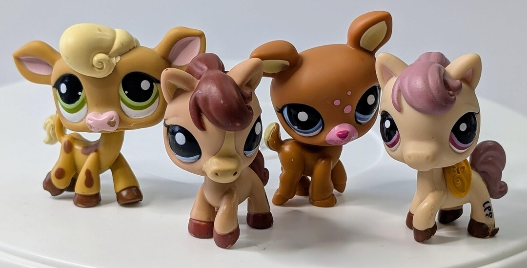 Hasbro - Littlest Pet Shop - LPS - Horses #1512 & #1742 - Cow #1833 ...