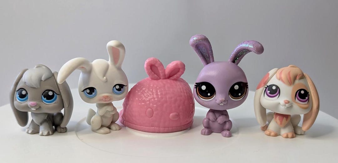 Hasbro - Littlest Pet Shop - LPS - Set of 5 Bunnies - Purple Bunny No ...
