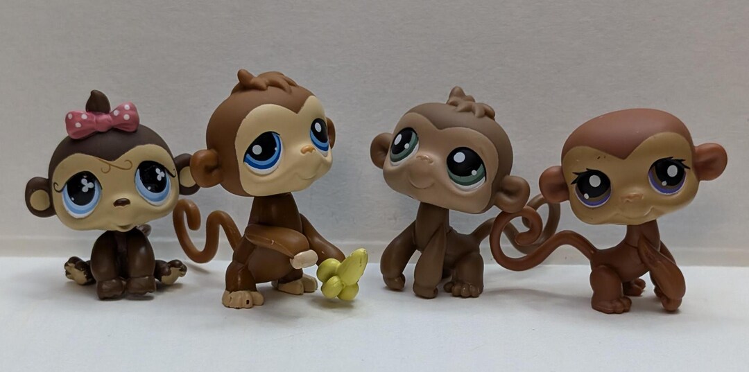 Hasbro- Littlest Pet Shop - LPS - PP2 Jointed Monkey, Gray Eyes Monkey ...