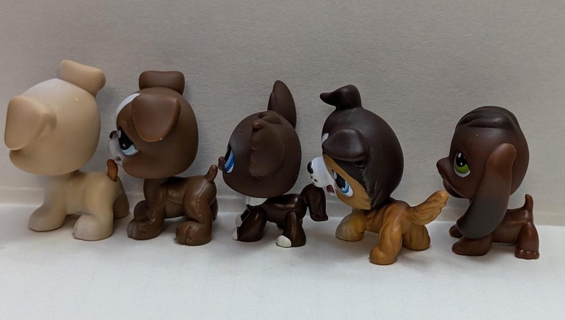 Hasbro Littlest Pet Shop LPS Pack of 5 Boxer 83, Blond Boxer 235 ...