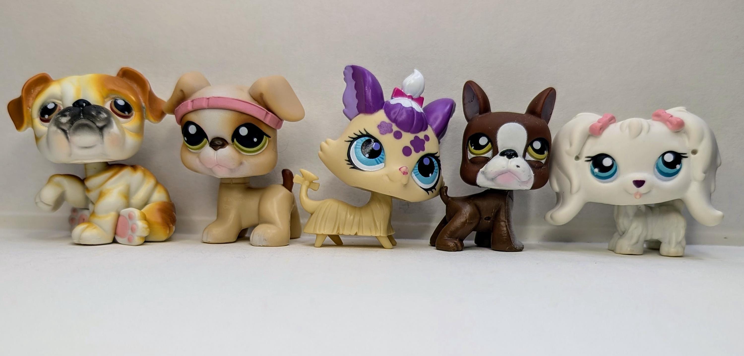 Hasbro - Littlest Pet Shop - LPS - Set of 5 - Bulldog #46, Boxer Beige ...