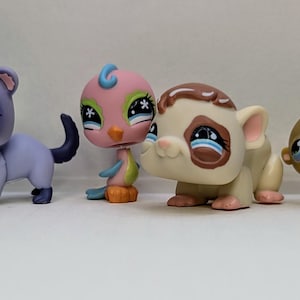 Hasbro - Littlest Pet Shop - LPS - Set of 4 - Hamster #45, Parakeet ...