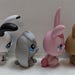 Hasbro Littlest Pet Shop LPS Set of 4 Pink Rabbit 500, Ram Rabbit 346 ...