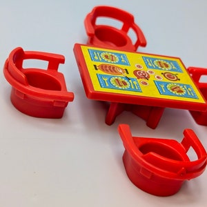 Vintage Fisher-price Little People Table With Hot-dogs and 4 Chairs - Etsy