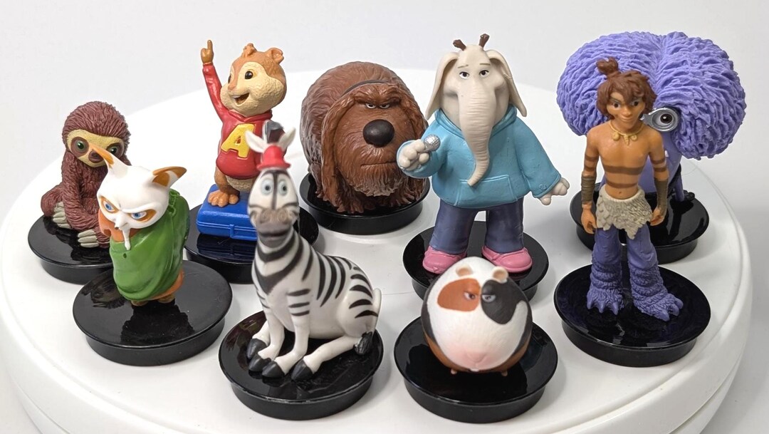 Set of 9 Figurines - Snapco - Croods - Kunfu Panda - Alvin - Sing ...