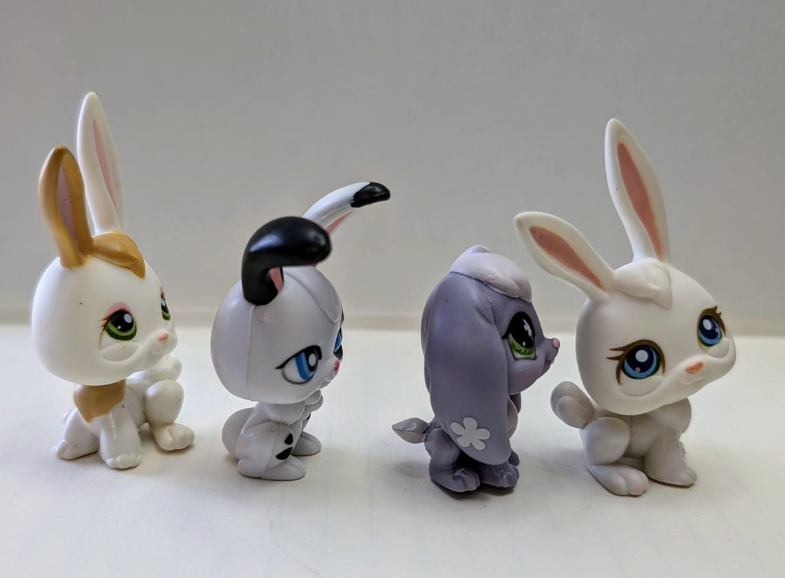 Hasbro Littlest Pet Shop LPS Lot of 4 Different Bunnies / Rabbits - Etsy