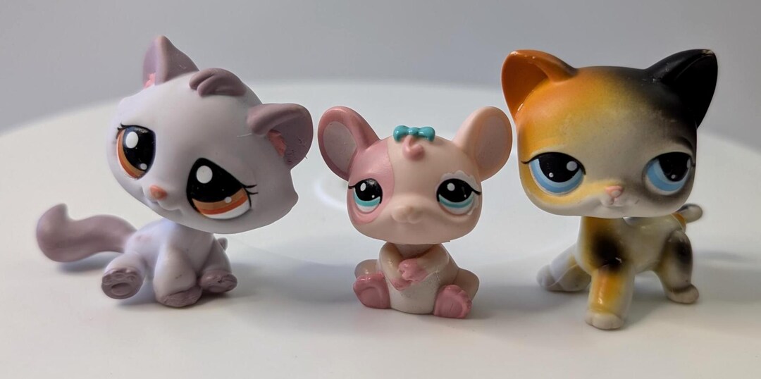 Hasbro - Littlest Pet Shop - LPS - Cat 3 Colors #106 - Mouse #1863 ...