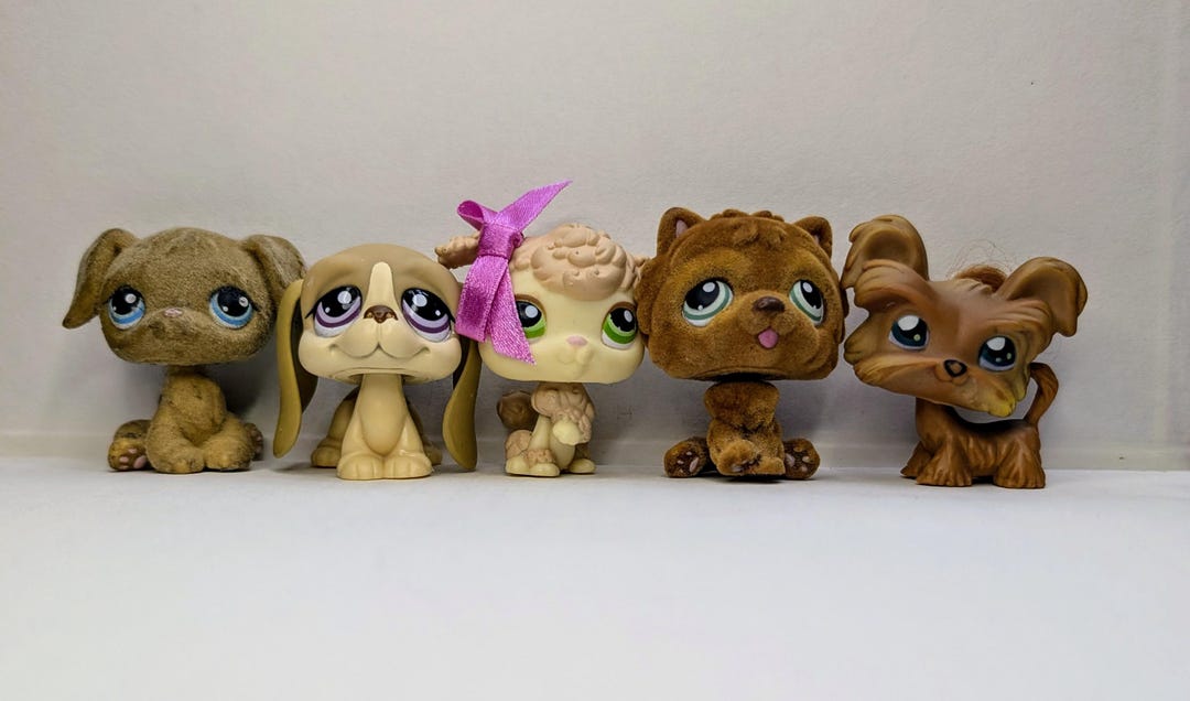 Hasbro - Littlest Pet Shop - LPS - Set of 5 - Poodle #146, Yorkie #6 ...