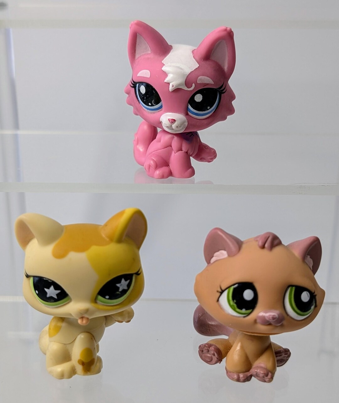 Hasbro - Littlest Pet Shop - LPS - Yellow Cat Cats #832 - Pink Cat ...