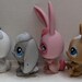 Hasbro Littlest Pet Shop LPS Set of 4 Pink Rabbit 500, Ram Rabbit 346 ...