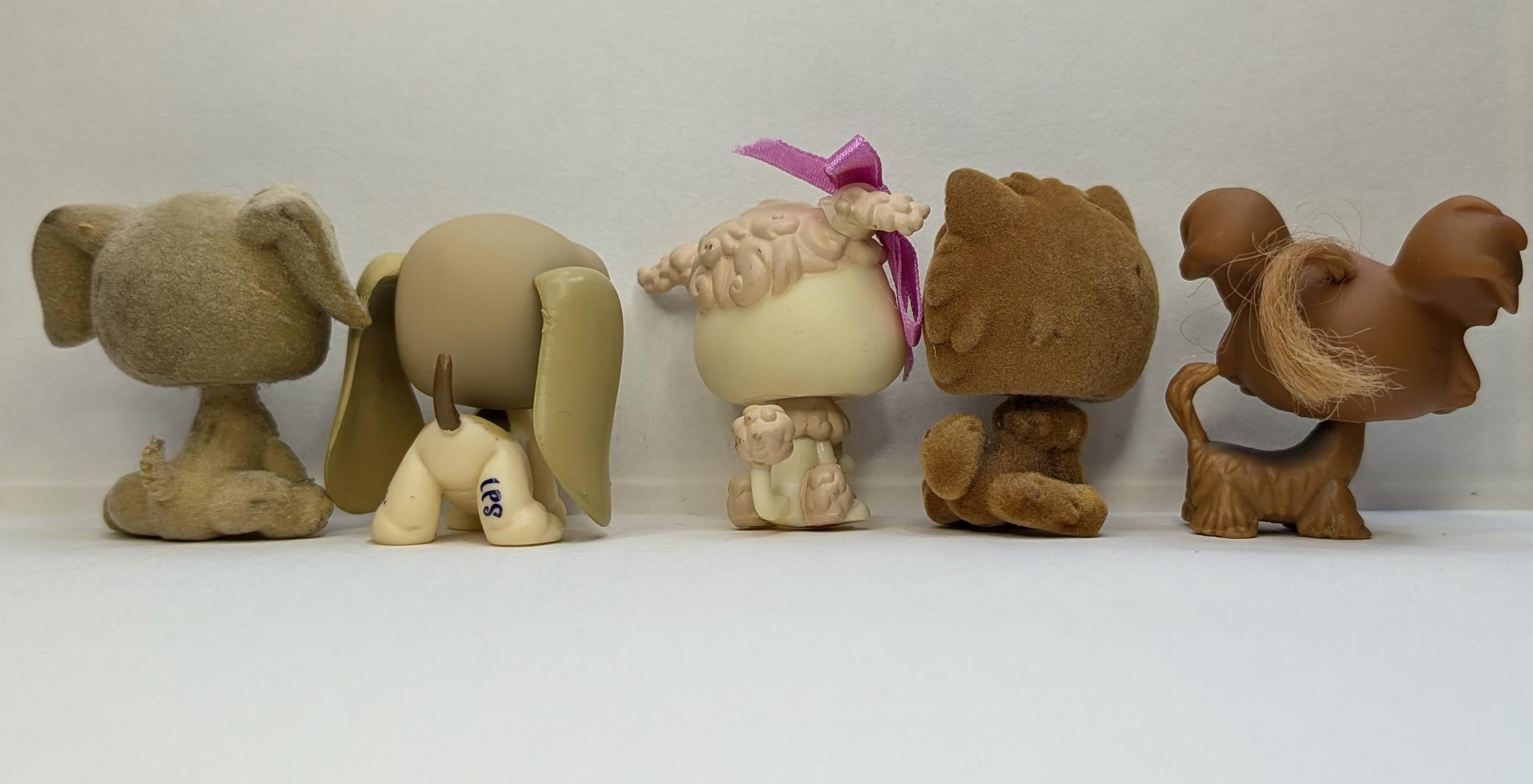 Hasbro Littlest Pet Shop LPS Set of 5 Poodle 146, Yorkie 6, Chowchow ...