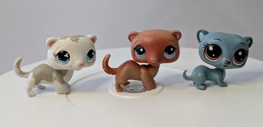 Hasbro - Littlest Pet Shop - LPS - Set of 3 - Ferret #334 - White ...