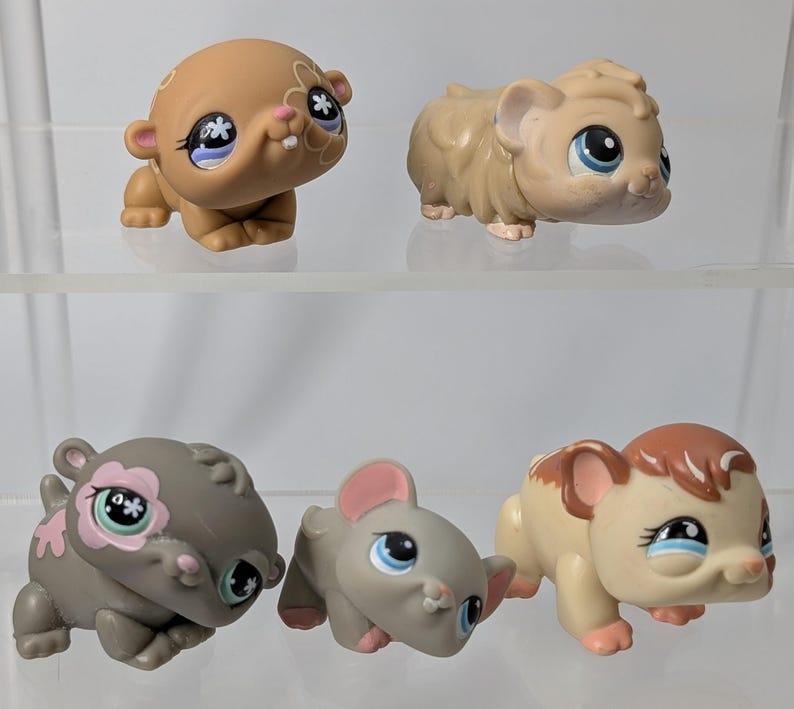 Hasbro - Littlest Pet Shop - LPS - #624 #625 #683 Hamster - #157 Guinea ...