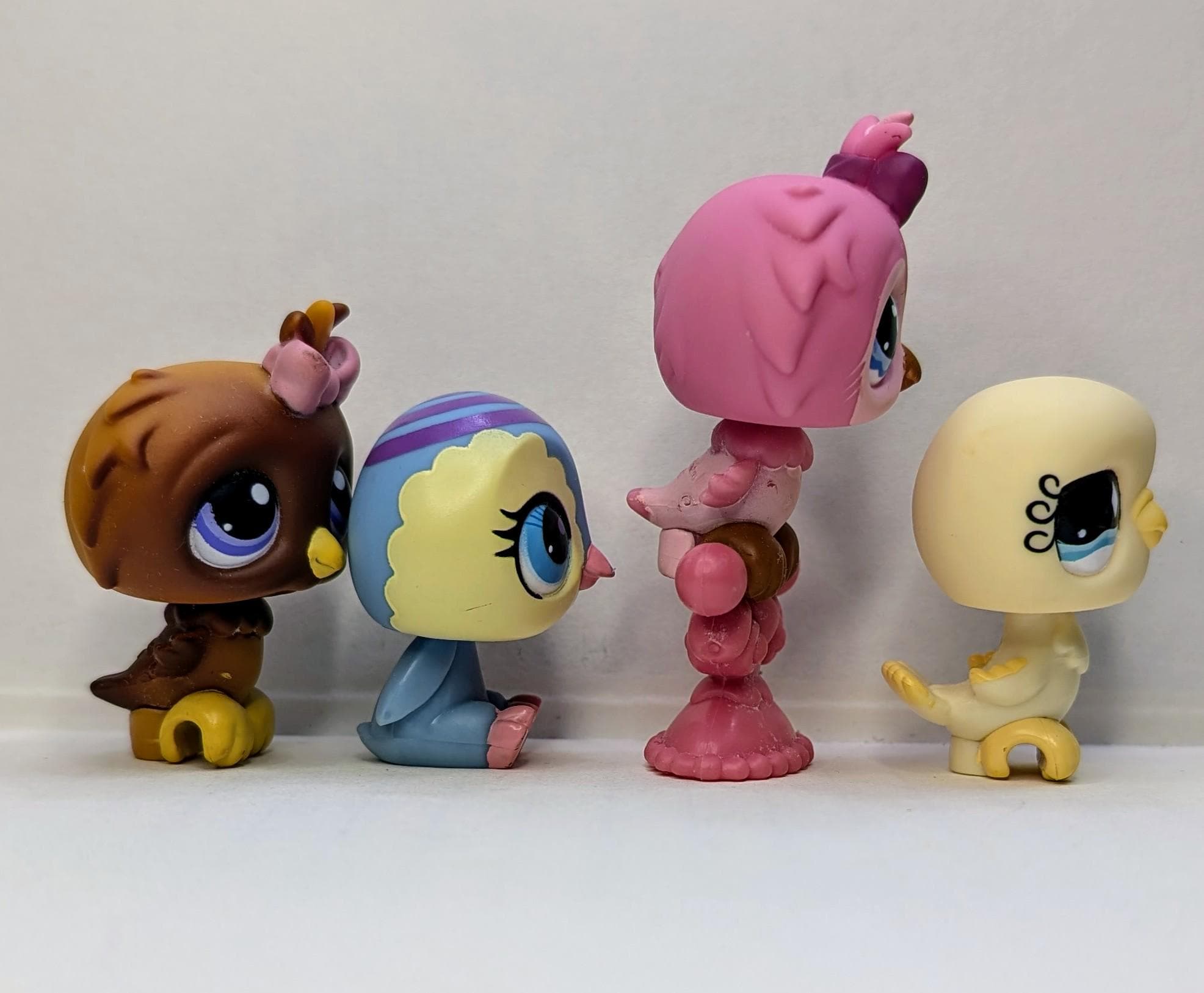 Hasbro - Littlest Pet Shop - LPS - Set of 4 - Pink Owl #496, Brown Owl ...