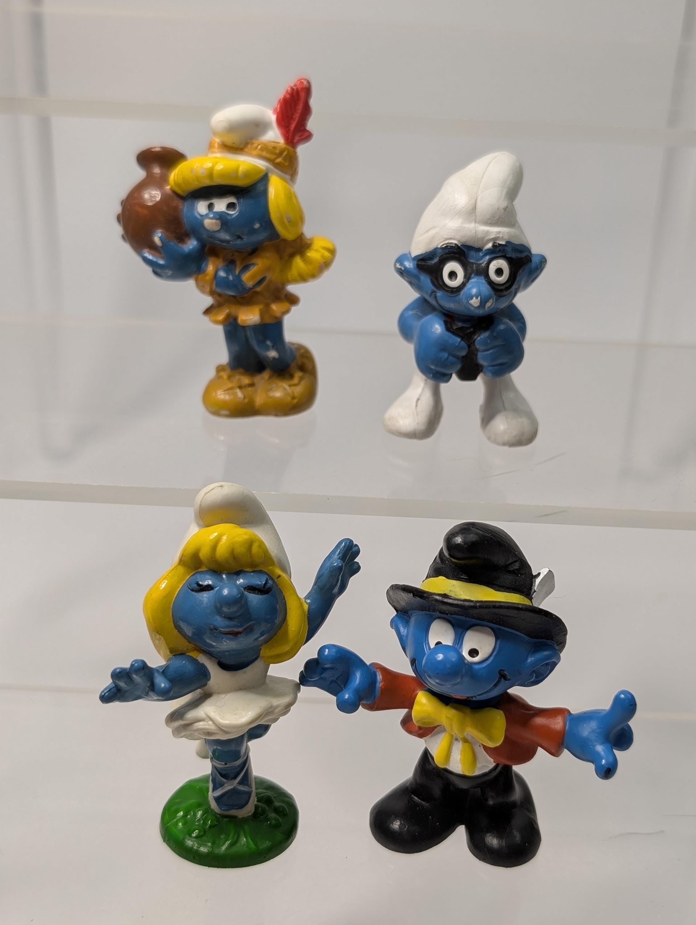 Vintage - the Smurfs - Small PVC Figurines - Lot of 4 - 2''tall ...