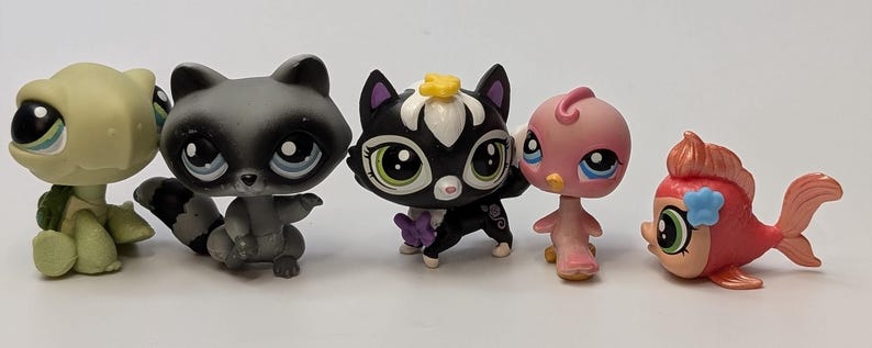 Hasbro - Littlest Pet Shop - LPS - Set of 5 - Turtle #321, Pink Bird ...