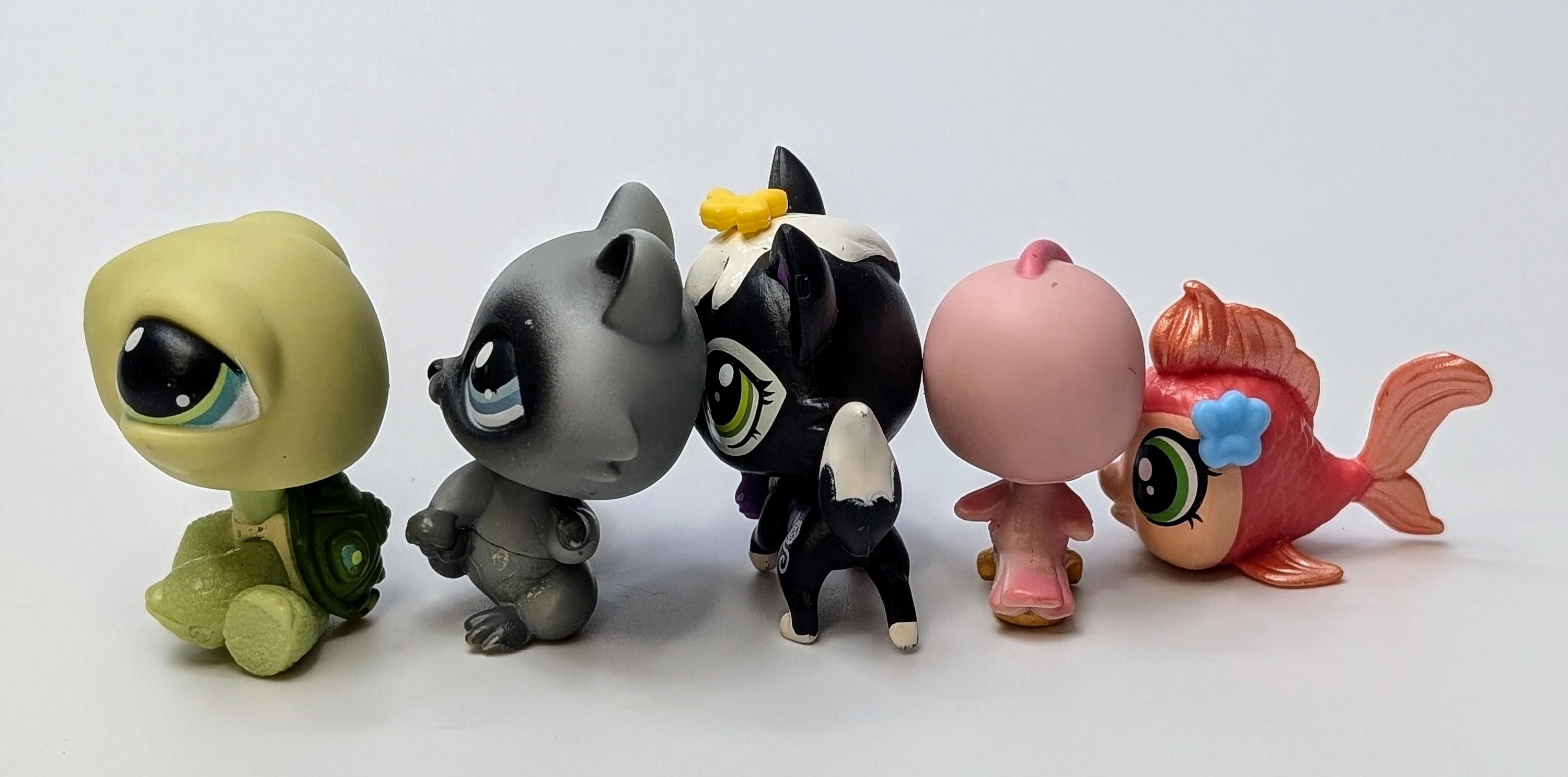 Hasbro - Littlest Pet Shop - LPS - Set of 5 - Turtle #321, Pink Bird ...