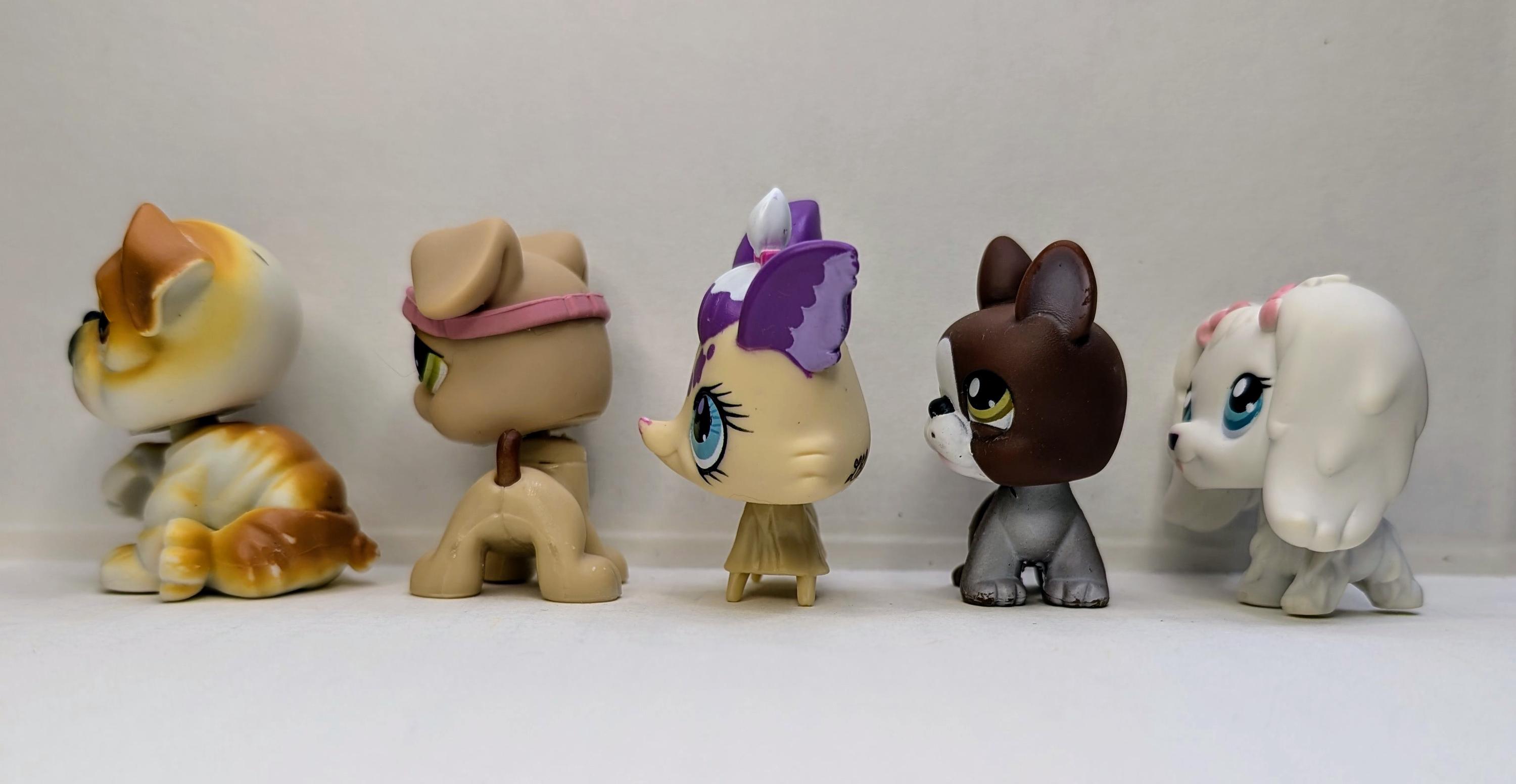 Hasbro - Littlest Pet Shop - LPS - Set of 5 - Bulldog #46, Boxer Beige ...