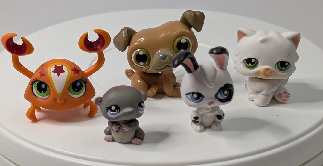 Hasbro - Littlest Pet Shop - LPS - Lot of 5 - Cat #15 - Rabbit #PP4 ...