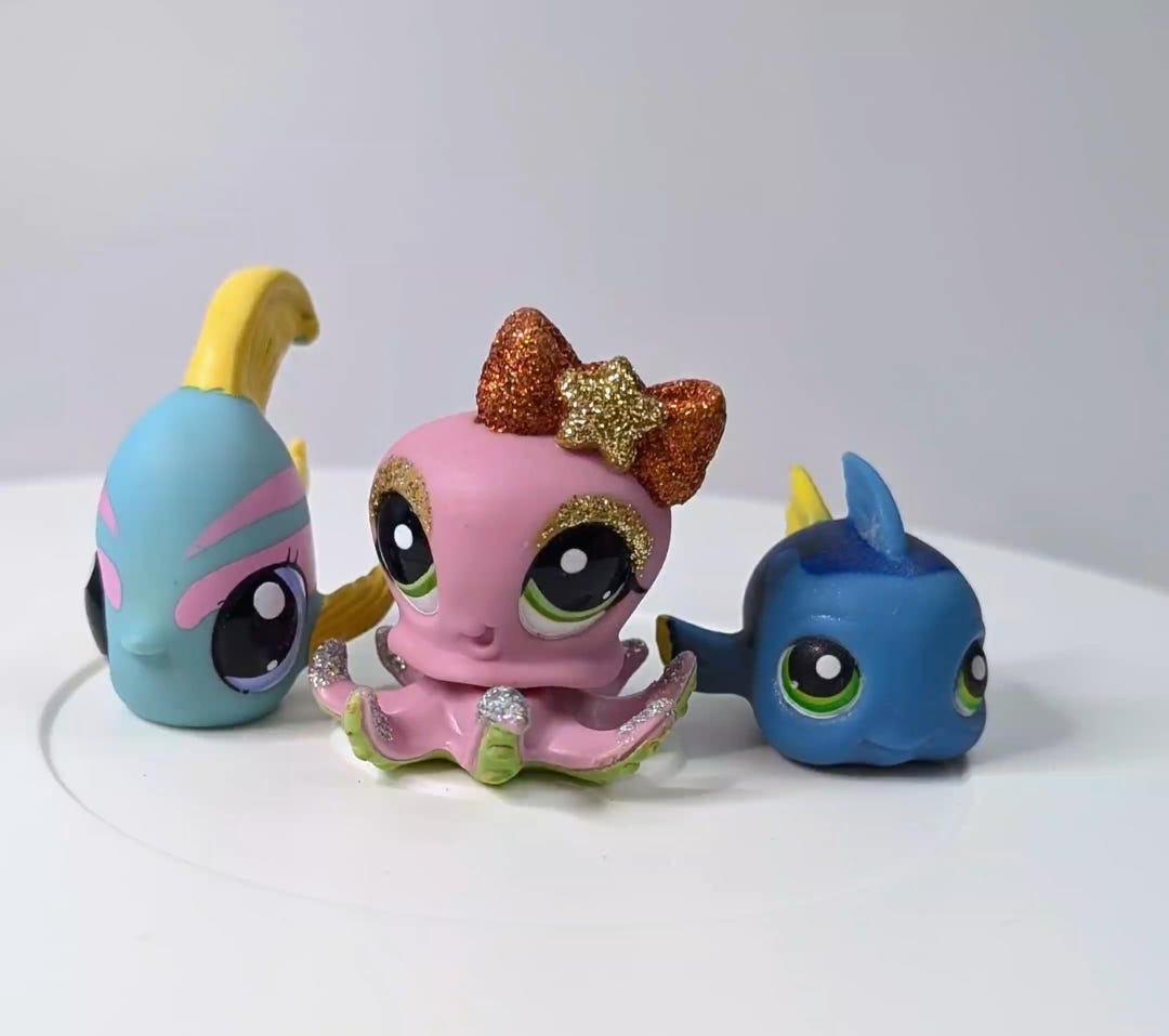 Hasbro - Littlest Pet Shop - LPS - Angelfish #1721 - Octopus #2140 ...