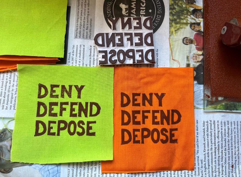 Deny Defend Depose Block Print Patch - Etsy