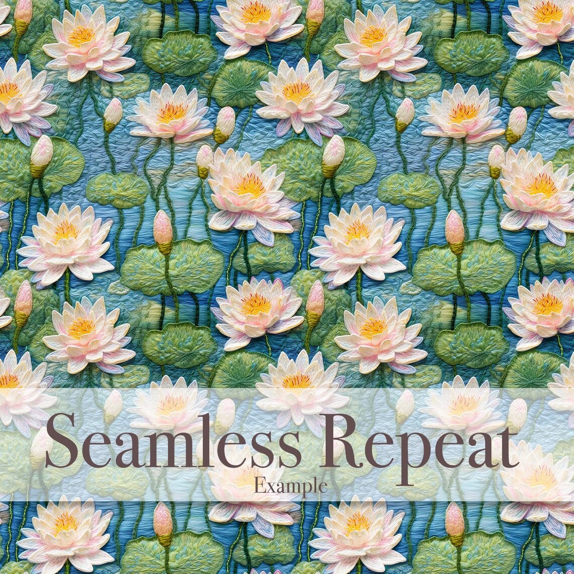 Floral Felted Lotus Flowers Seamless Pattern. Pastel 3D Felt Faux ...